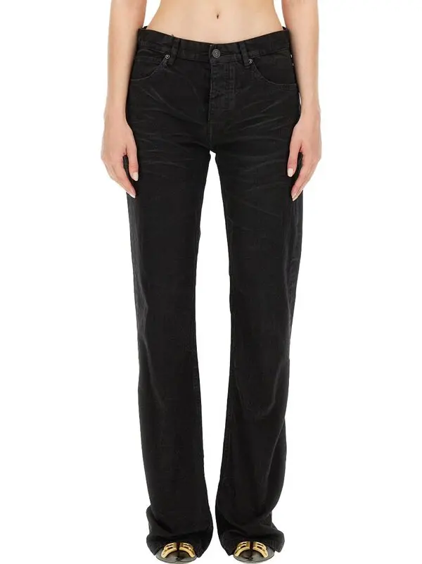 Balenciaga Straight Cotton Jeans - Black