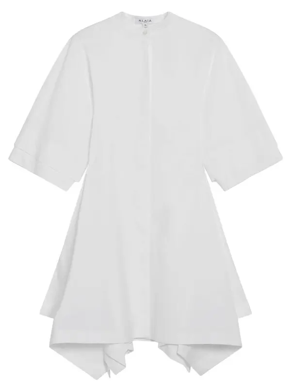 Alaïa Panelled Cotton Poplin Dress - White