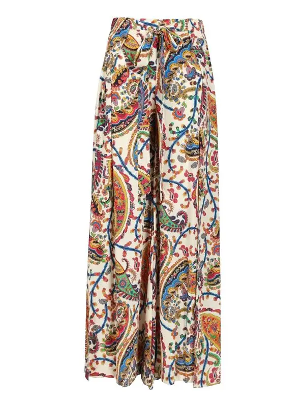 Etro Wide Leg Paisley Print Trousers - Multicolor