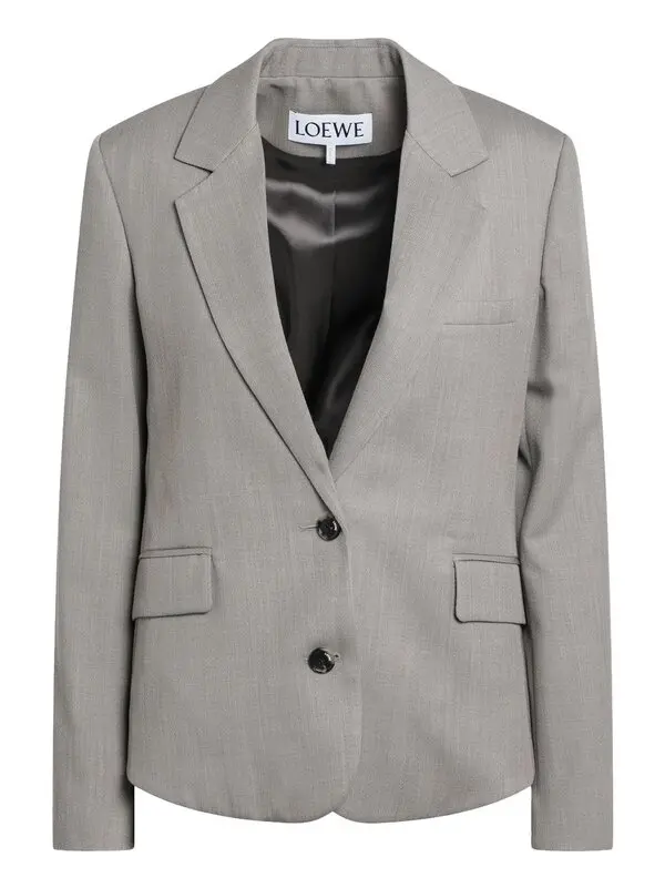 Loewe Beige Melange Wool Jacket - Cream