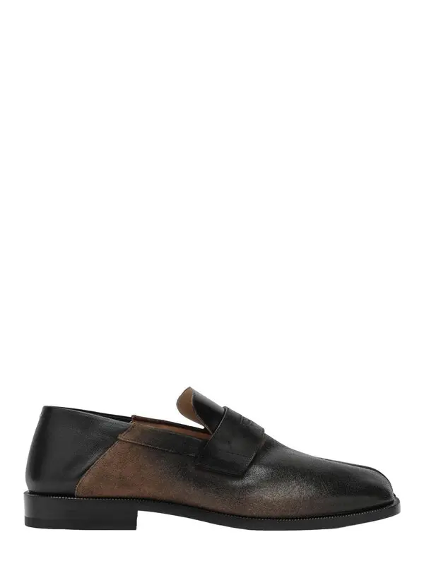 MAISON MARGIELA Tabi City Loafers In Laminated Suede - Brown