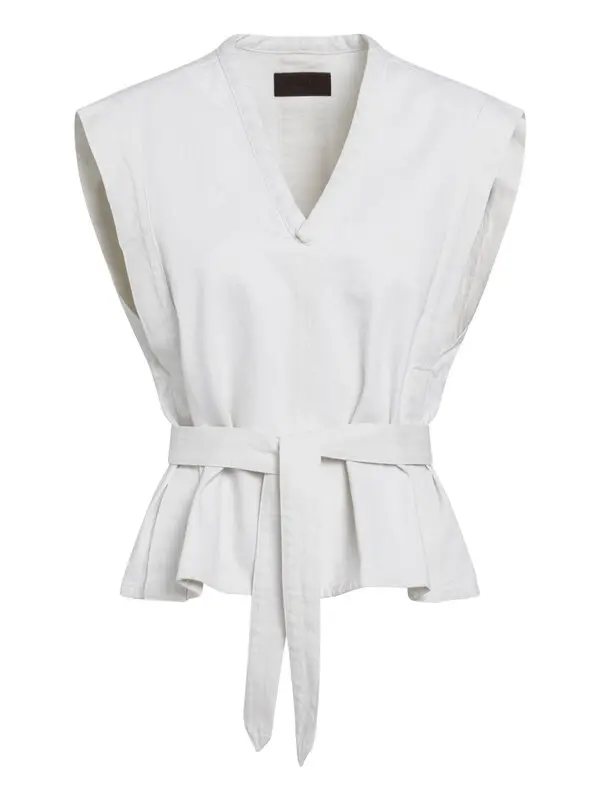 LEMAIRE Bleached Denim Chasuble Shirt - White