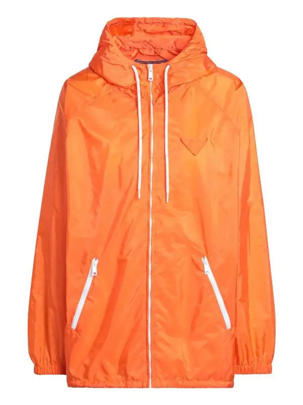 Prada Re-nylon Lightweight Hooded Raincoat - Orange