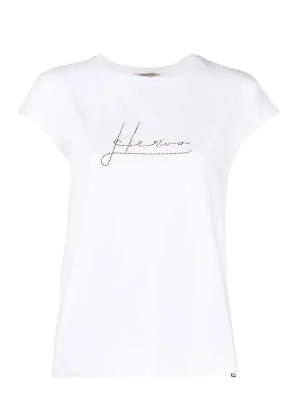 Herno Crystal Embellished Logo T-shirt - White