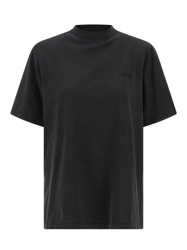 Attico Padded Shoulder T-shirt - Black