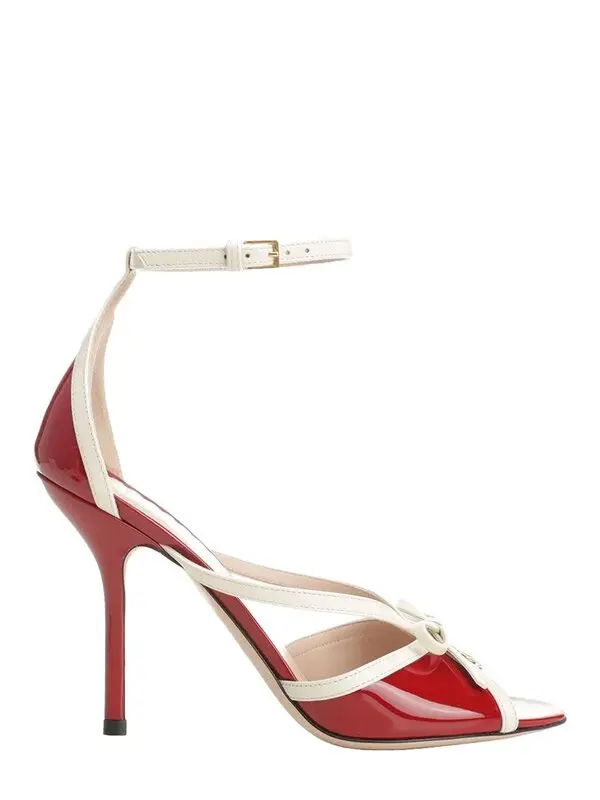 Valentino Garavani Bepointy Patent Leather Stiletto Sandals - Red
