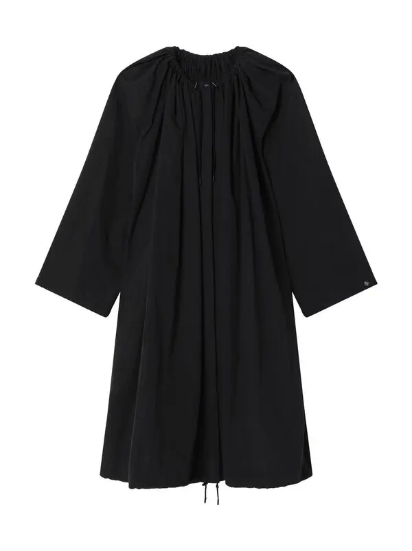 TOTEME Gathered Coat In Cotton Blend - Black