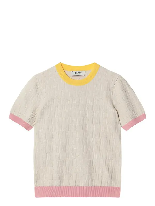 Fendi Short Sleeve Ff Jacquard Polo T-shirt - Yellow