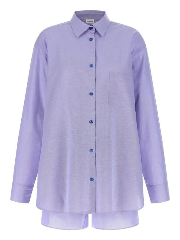 Andamane Georgiana Set Cotton Oxford Shirt And Boxer Set - Blue