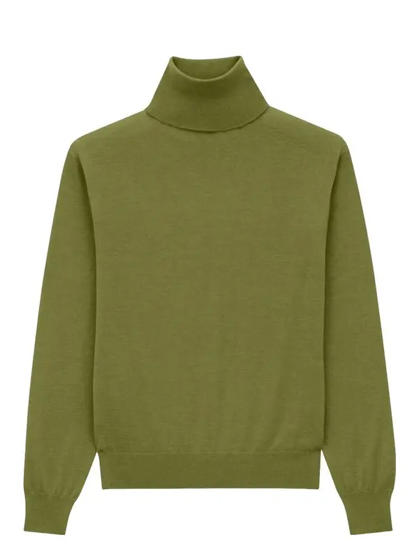 Saint Laurent Cashmere, Wool, And Silk Turtleneck Pullover - Green