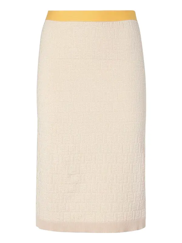 Fendi Cotton And Silk Blend Midi Skirt - Yellow