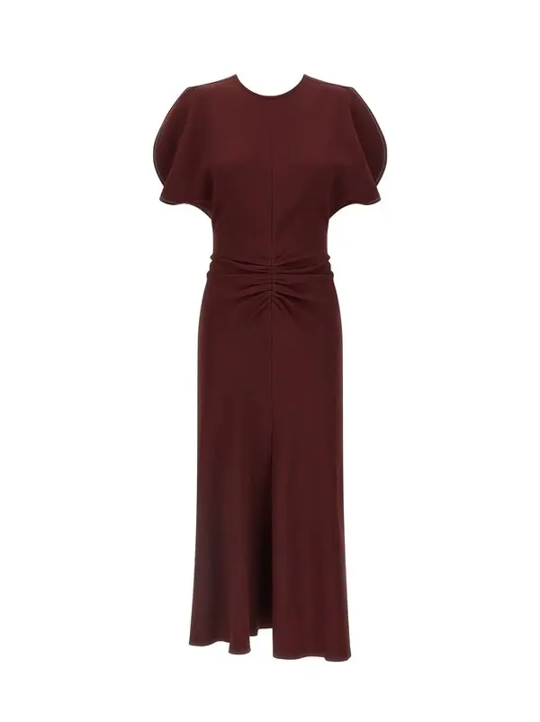 Victoria Beckham Bela Midi Dress With Draping - Multicolor