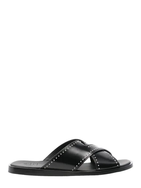 Church's Leather Flat Sandals With Stud Embellishments - Multicolor