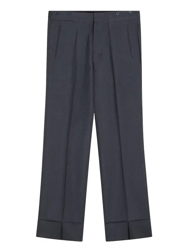 Prada Wide Leg Mohair And Silk Trousers - Blue