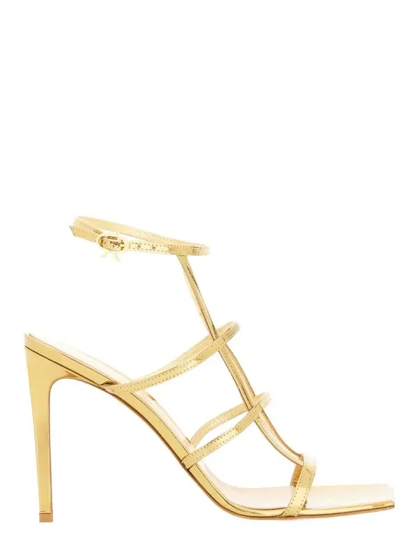 GIANVITO ROSSI Mondry" Strappy High Heel Sandals - Gold