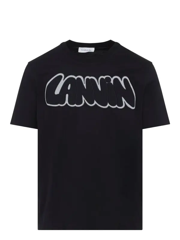 LANVIN Embroidered Logo T-shirt - Black