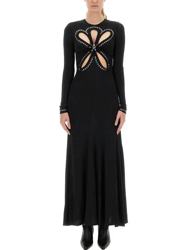 Rabanne Second Skin Effect Long Dress With Cut-out Detail - Black
