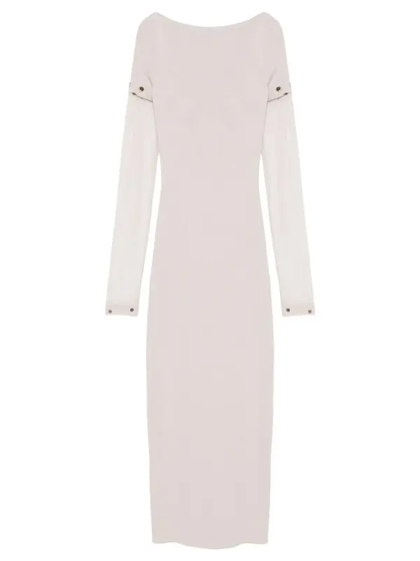 Sportmax Ribbed Boat Neck Dress With Detachable Sleeves - Multicolor