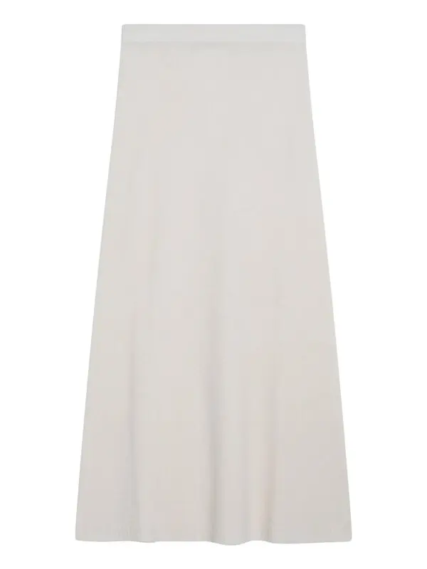 Max Mara Ivory Stretch Cashmere Knit Skirt - White