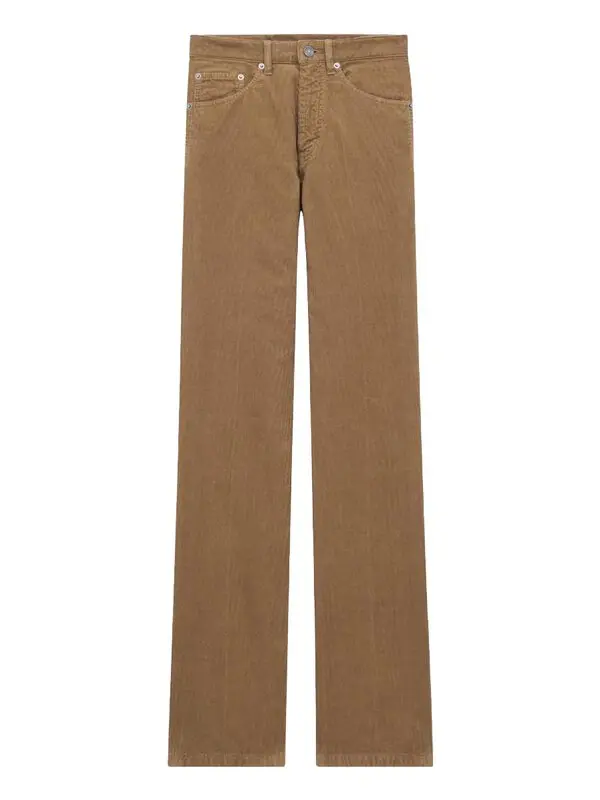 Saint Laurent Wide Leg Cotton Pants - Cream