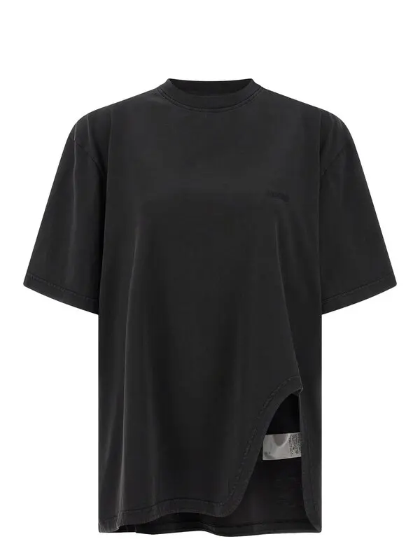 Attico Shaped Split T-shirt - Black