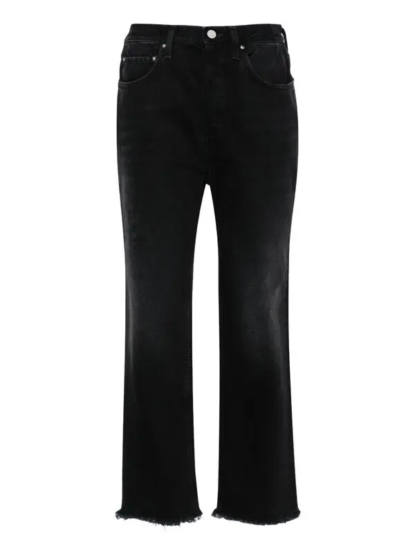 TOTEME Black Organic Cotton Cropped Straight Leg Jeans - Multicolor