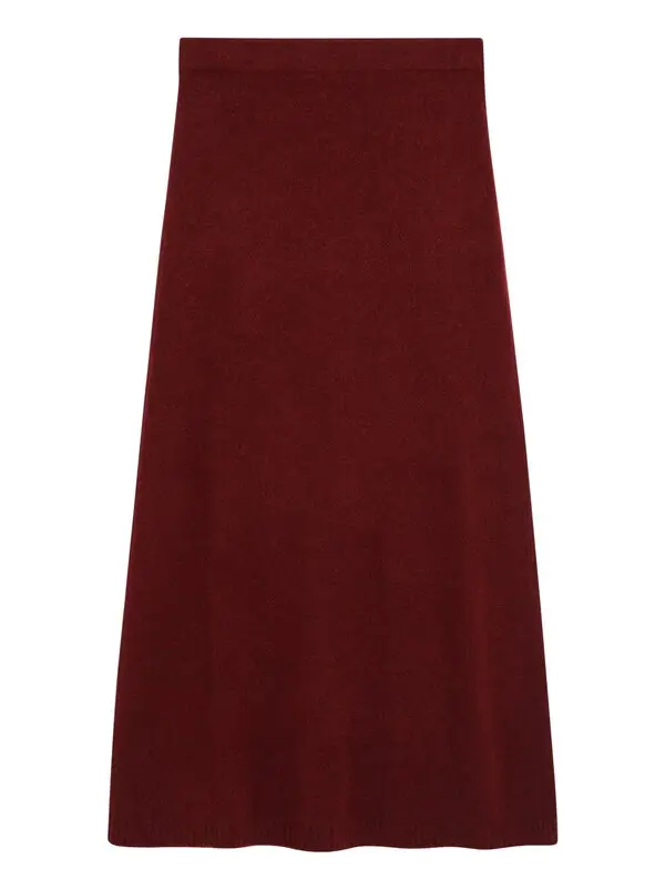 Max Mara Stretch Cashmere Knit Long Skirt - Red