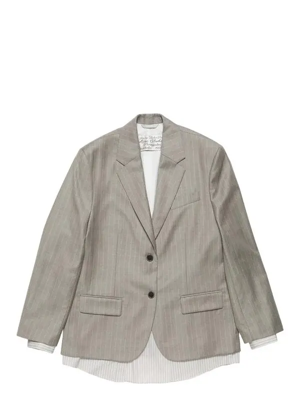 Acne Studios Grey Wool Pinstripe Blazer - Gray