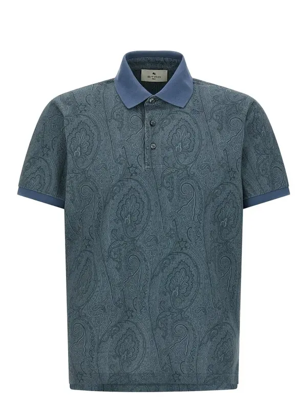 Etro Paisley' Polo Shirt - Blue