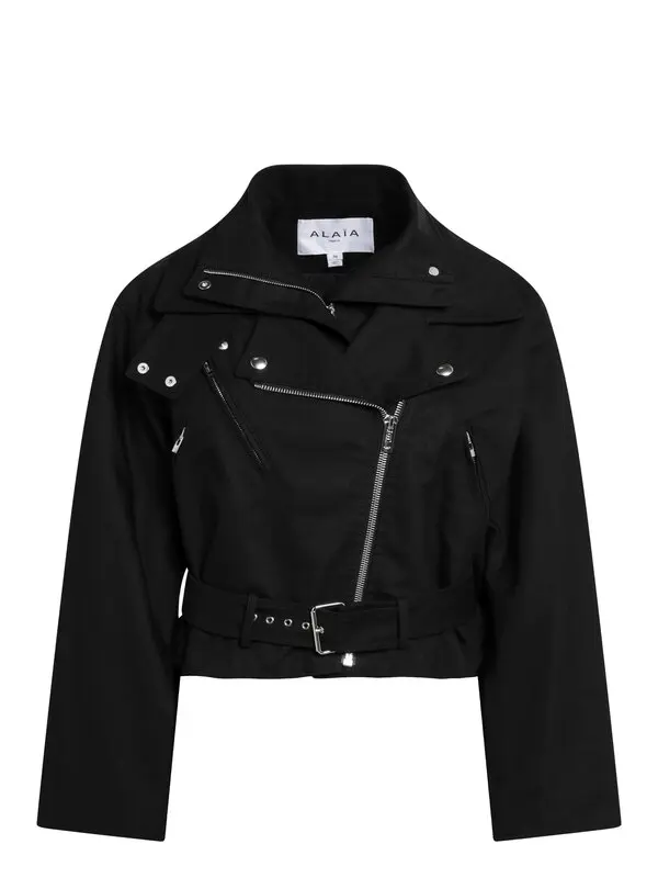 Alaïa Cotton Biker Jacket - Black
