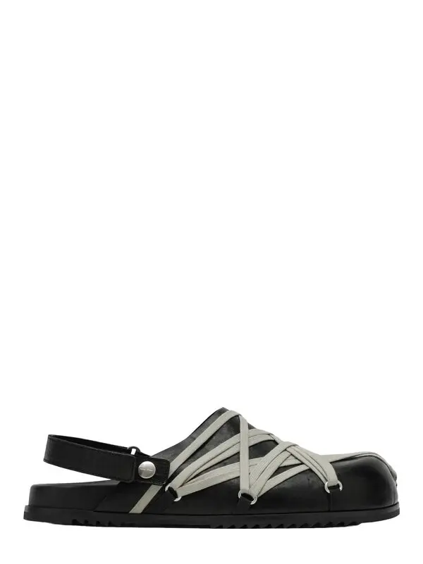 Rick Owens Woven Lace Mules - Black