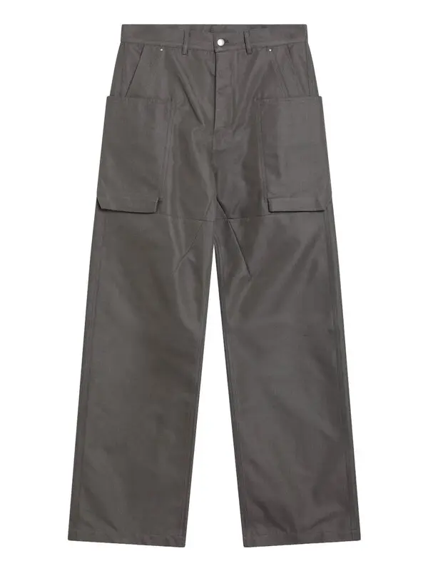 Rick Owens Dust-colored Cotton-blend Trousers - Gray