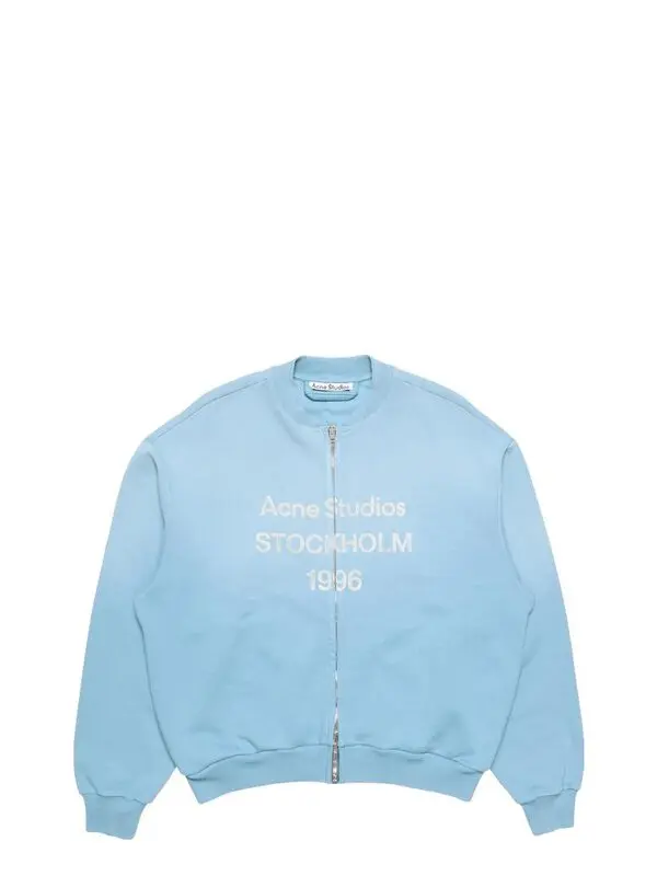 Acne Studios Zip-up Sweatshirt With Logo Print - Multicolor