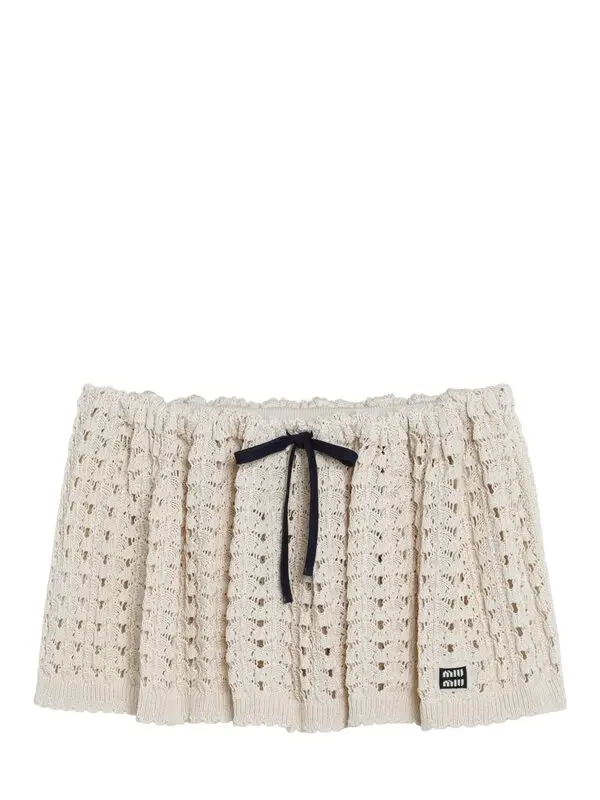 Miu Miu Crochet Miniskirt - Cream