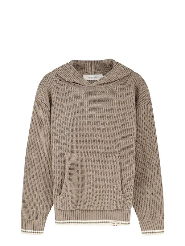 GOLDEN GOOSE Patrick Cotton Tricot Hoody - Brown