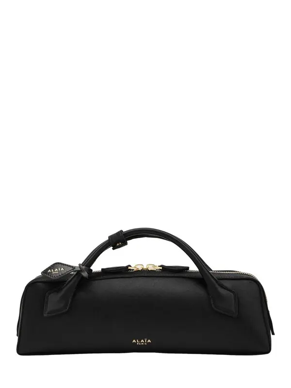 Alaïa Le Teckel Clutch In Silk Satin - Black
