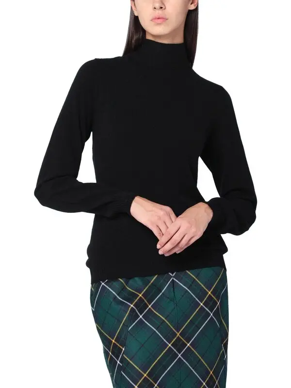 Moschino Wool Turtleneck Sweater With Crossed Details - Black