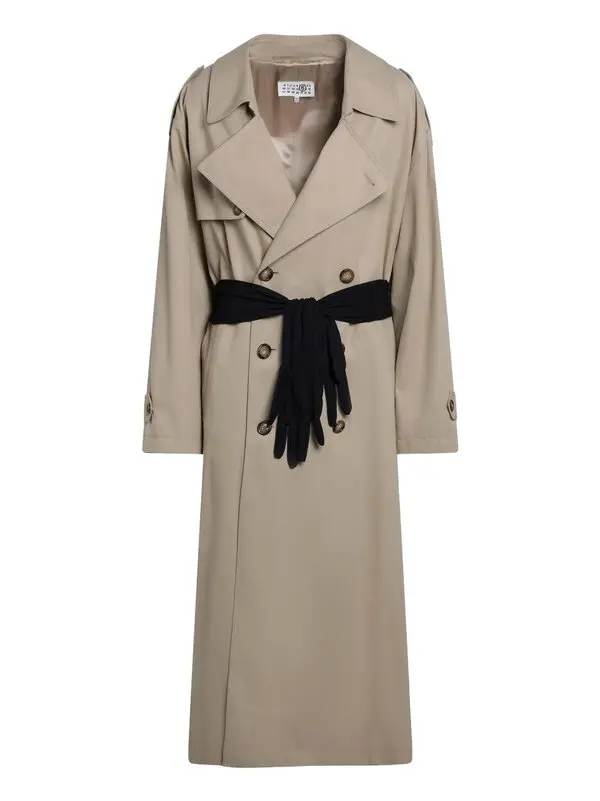 MAISON MARGIELA Cotton Trench Coat With Glove Detail - Cream