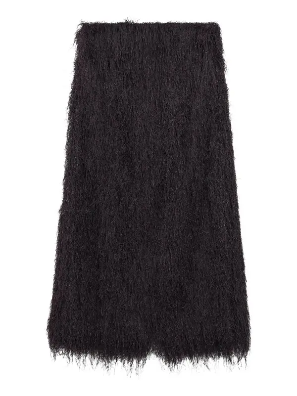 Dries Van Noten Fringe Midi Skirt - Purple