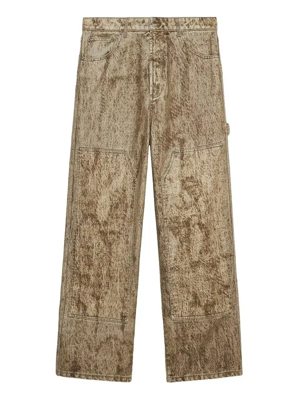 1989 STUDIO Camouflage Denim Carpenter Pants - Cream