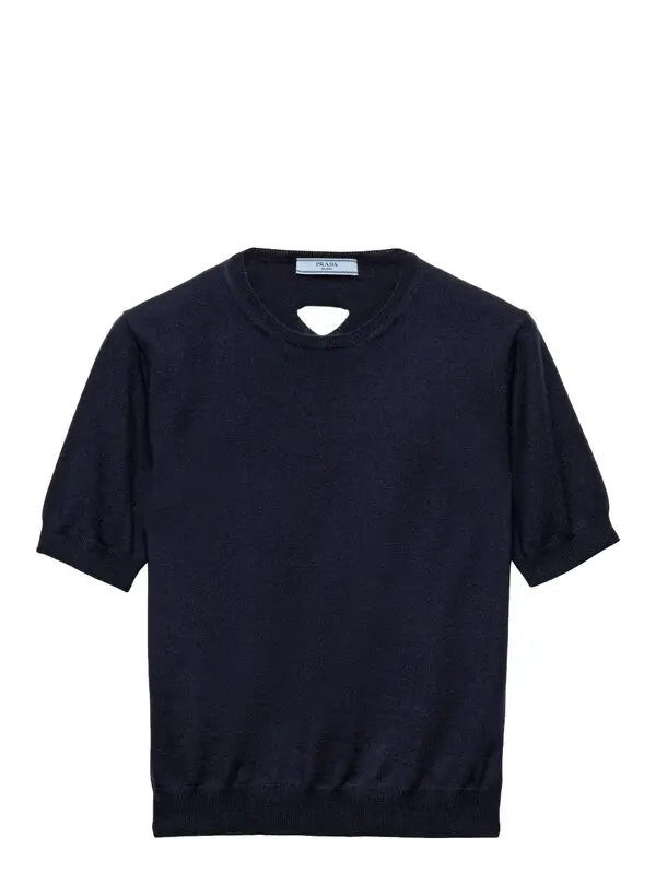 Prada Ribbed Trim Crew Neck T-shirt - Multicolor