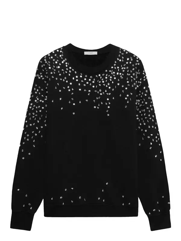 1989 STUDIO Crew Neck Sweatshirt With Crystal Embellishments - Black