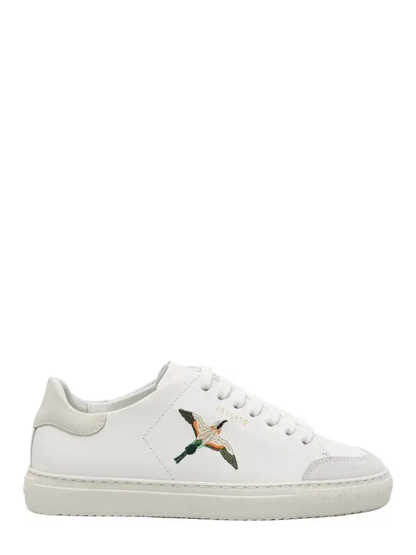 Axel Arigato Calf Leather Embroidered Bird Sneakers - White