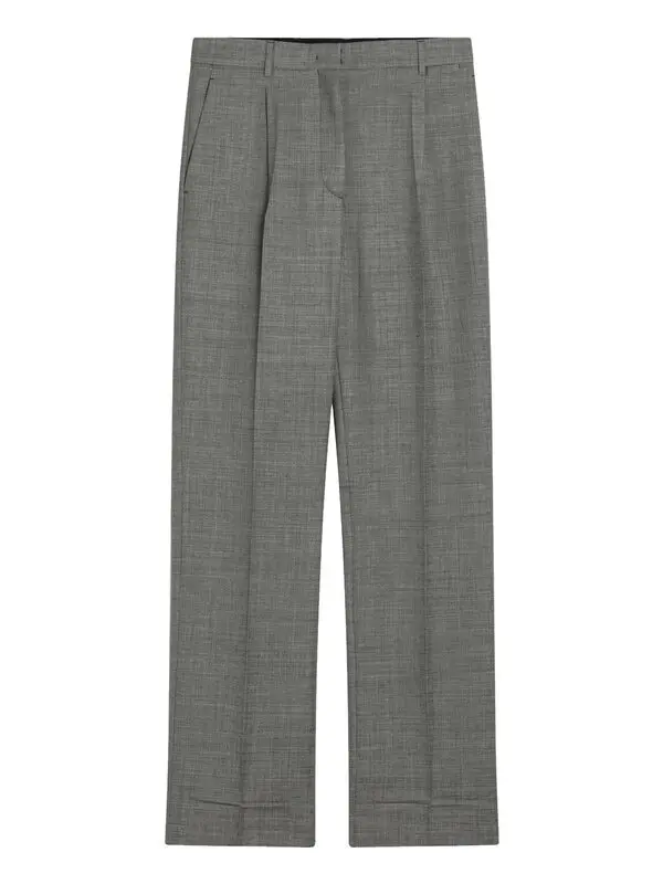 Prada Wide Wool Trousers - Gray