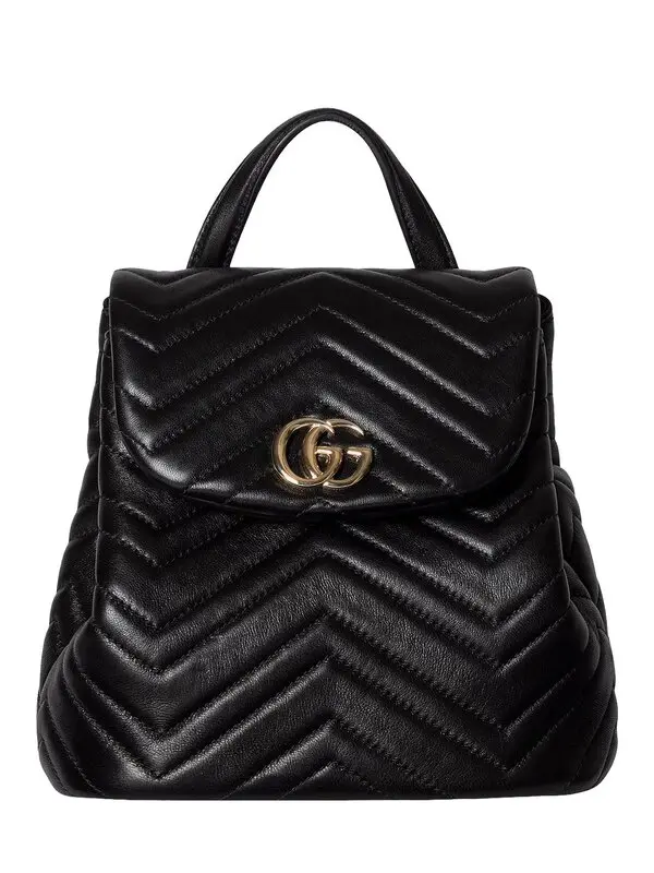 Gucci Gg Marmont Mini Quilted Leather Backpack - Black