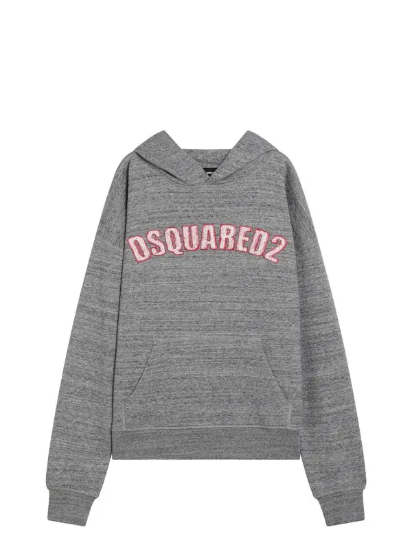 Dsquared2 Grey Cotton Logo Hoodie - Gray