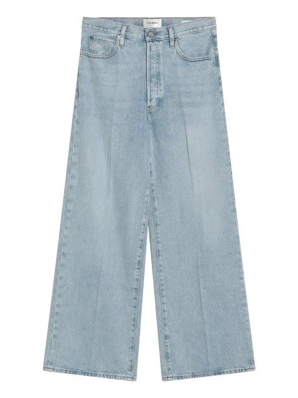FRAME Low Baggy Wide Leg Jeans In Organic Denim - Blue
