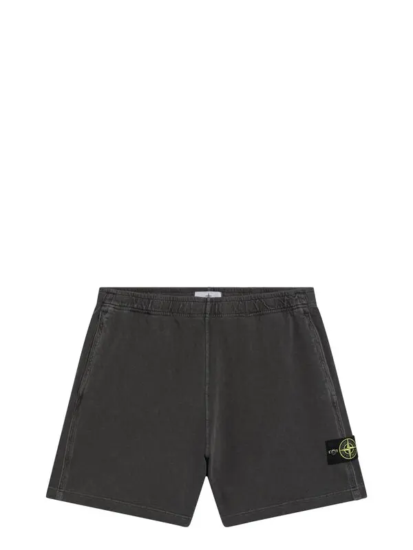 Stone Island Anthracite Grey Cotton Fleece Jogger Shorts - Gray