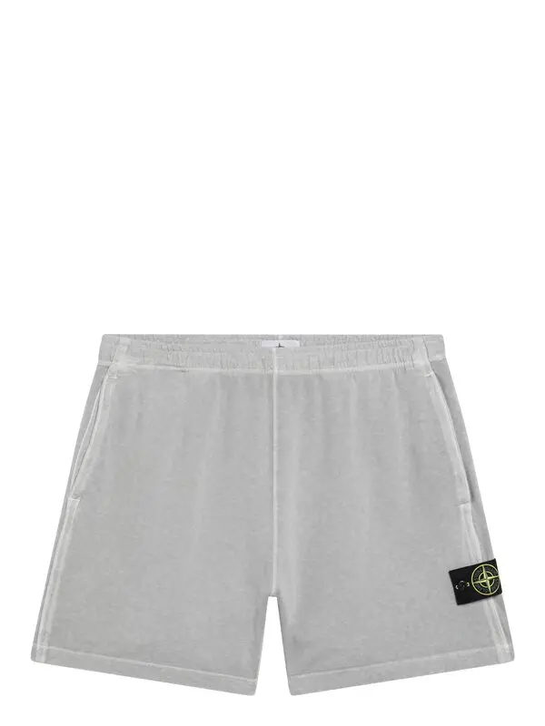 Stone Island Cotton Fleece Jogger Shorts - Gray