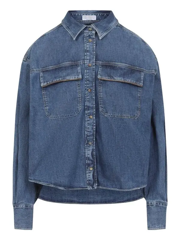 Brunello Cucinelli Cotton Denim Shirt - Blue
